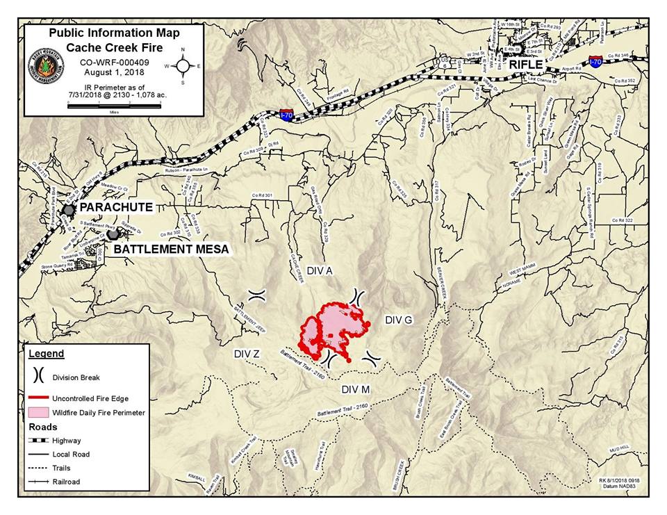 No containment on Cache Creek Fire southwest of Rifle; burn reaches ...